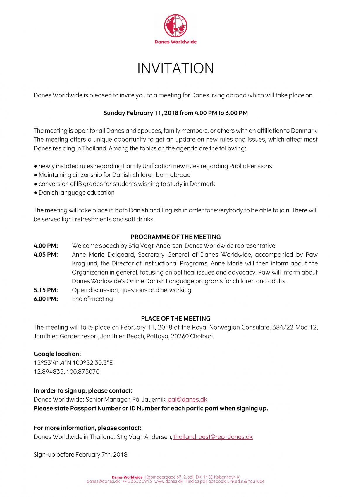Joint Information Meeting for Danes Living in Thailand and Abroad ...